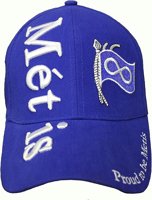 Proud to be Metis METIS Title & Flag Blue Embossed Hat Cap New: Amazon ...