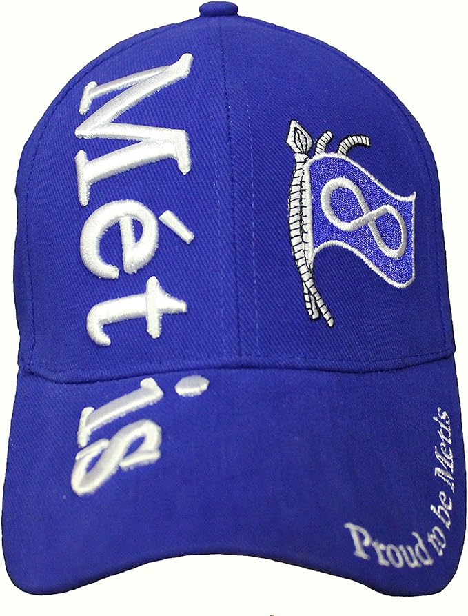 Proud to be Metis METIS Title & Flag Blue Embossed Hat Cap New: Amazon ...