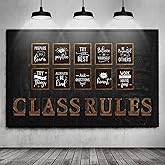 Amazon.com: Clabby 20 Pcs Classroom Bulletin Board Posters Class Rules ...