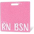 Amazon.com : Dimeho RN BSN Badge Buddy Pink Glitter Nurse Name Tag ...