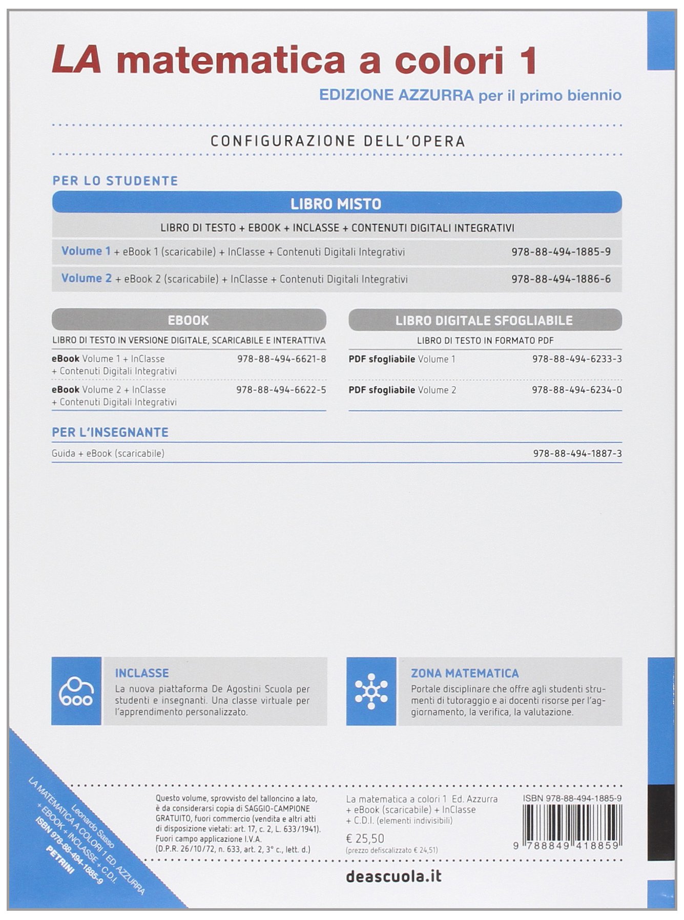 LA matematica a colori 1 – Edizione azzurra, libro di matematica per ...