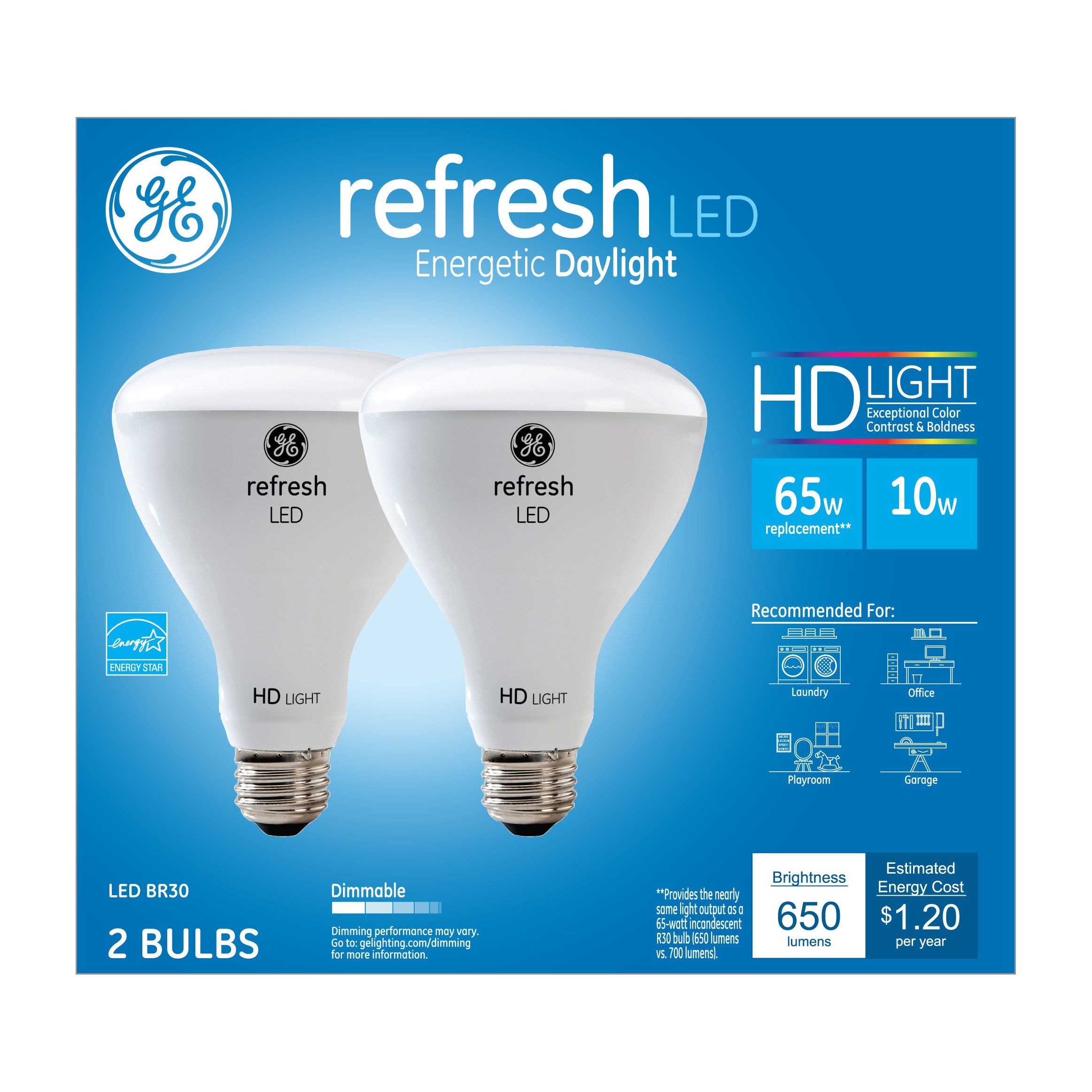GE Lighting Refresh LED HD 10-watt (65-watt Replacement), 650-Lumen R30 ...
