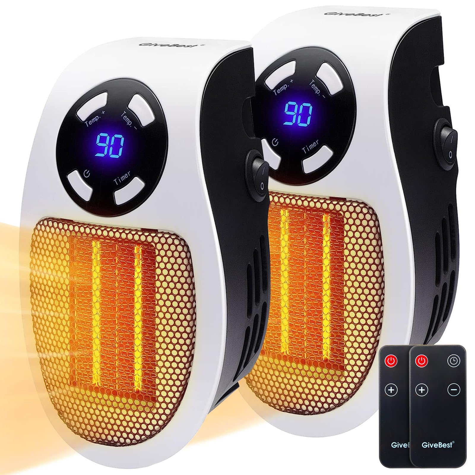 GiveBest Remote Wall Outlet Electric Heater with LED Display ...
