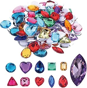 Amazon.com: Self Adhesive Craft Jewels Jumbo Bling Crystal Gem Stickers ...