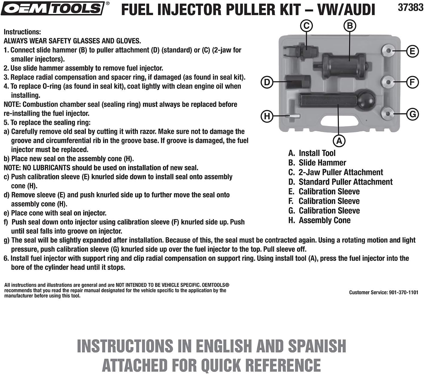 Automotive VW Injector Tool Injector Removal Tool VW Tools OEMTOOLS ...