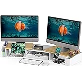 Amazon.com: Simple Houseware Desk Dual Monitor Stand Riser with Drawer ...