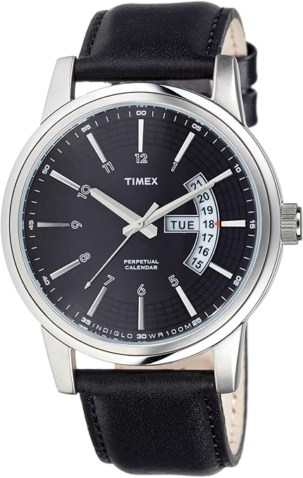 Timex Perpetual Calendar Mens Leather Strap Watch - T2K631PF: Timex ...