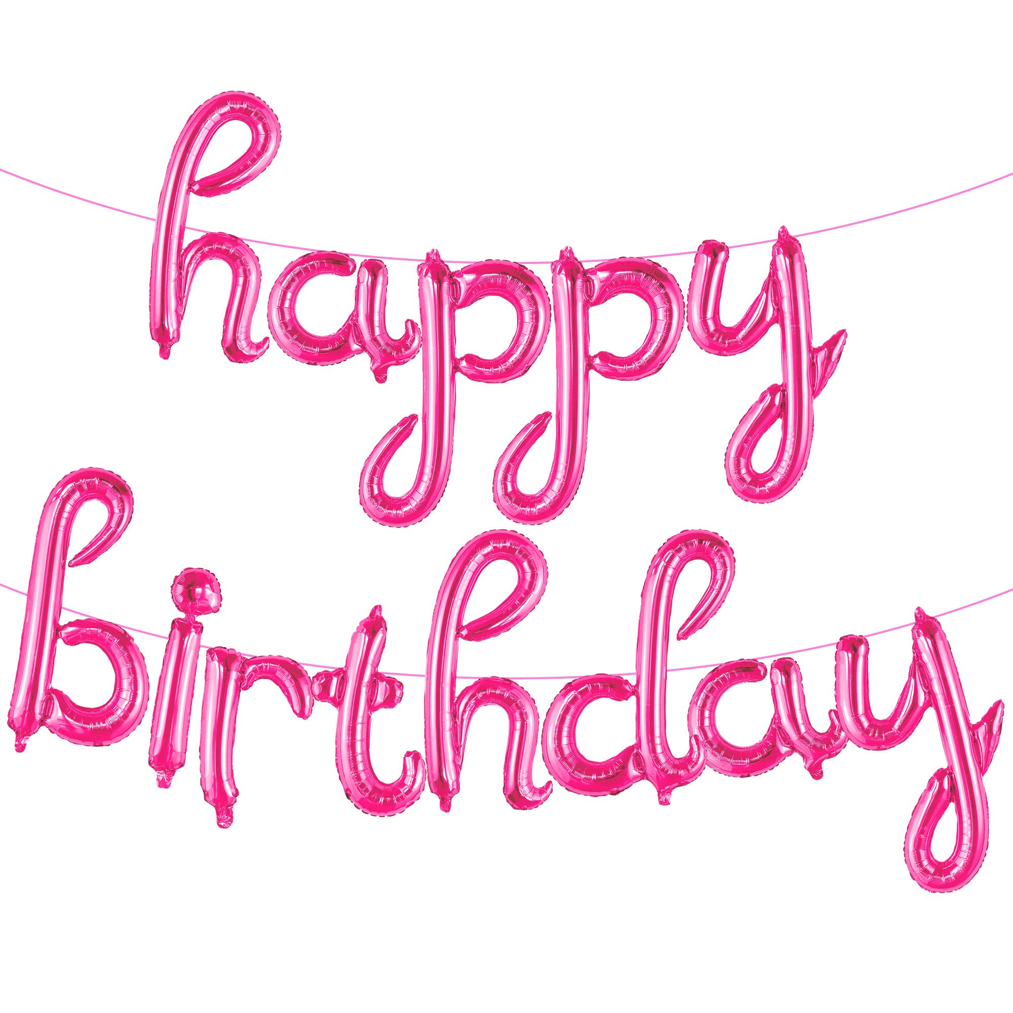 KatchOn, Pink Happy Birthday Balloon Banner - 16 Inch | Happy Birthday ...
