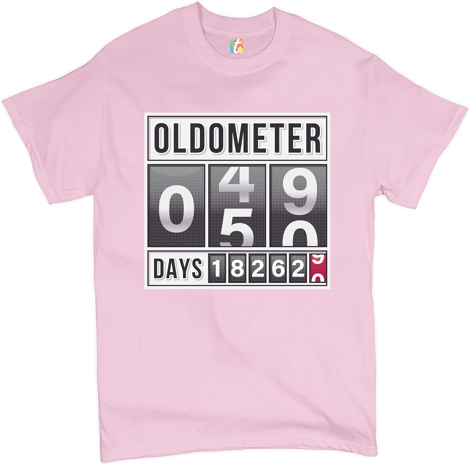 Oldometer 49-50 T-Shirt 50th Anniversary Funny Odometer Men's Tee ...