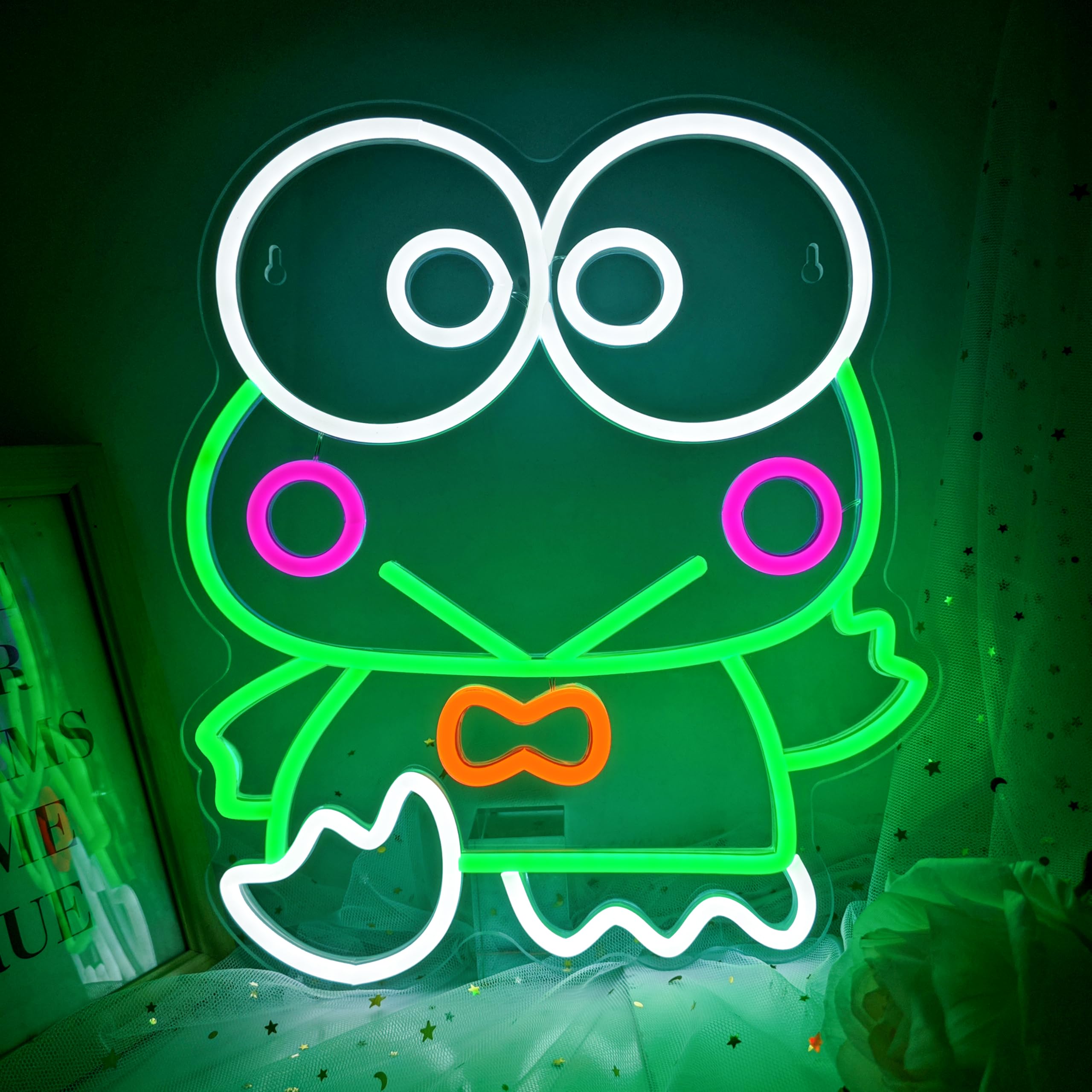 Frog Neon Sign Dimmable Kero Neon Lights for Wall Decor USB Powered ...