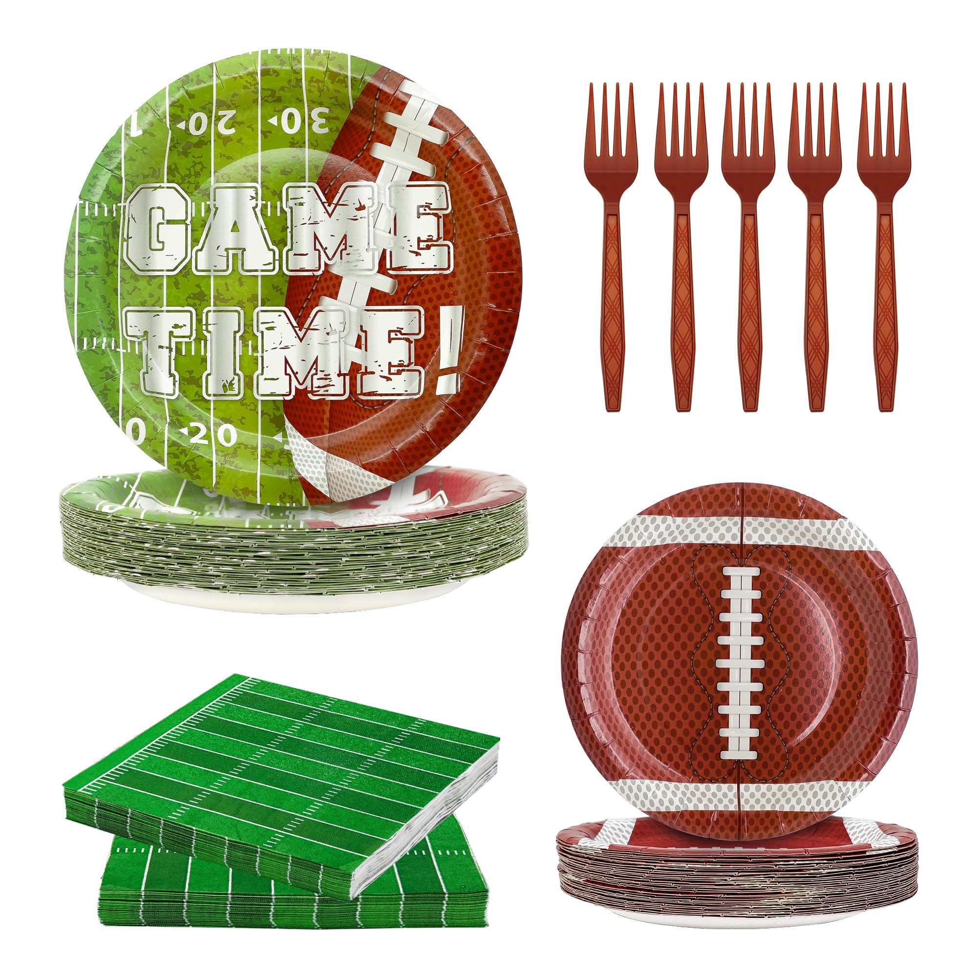 120PCS Super Bowl Football Party Supplies Set, Serves 30 Guests ...