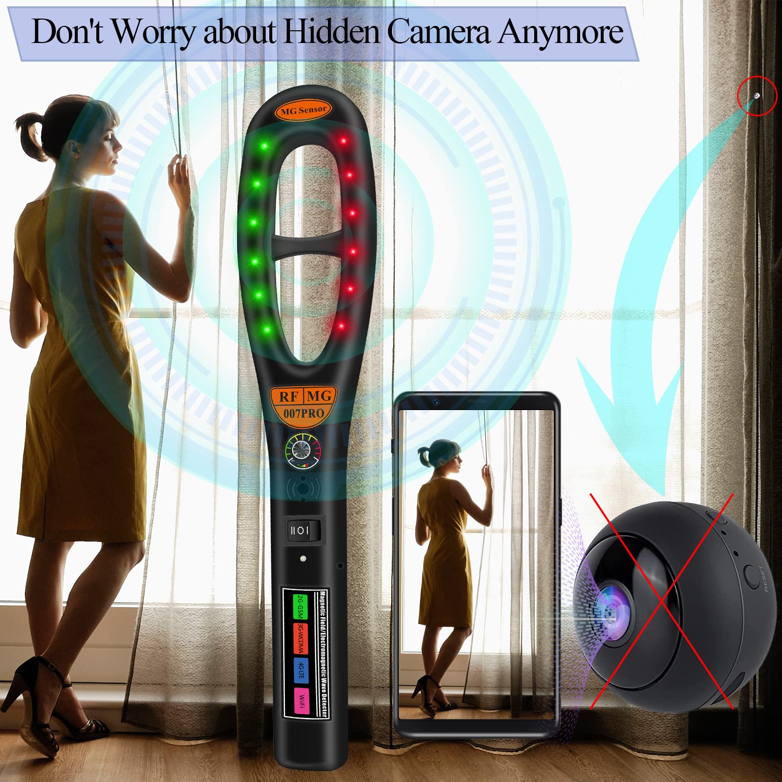 Kaxyuya Gps Bug Detector Anti Spy Detector Rf Detector Hidden Camera Detectors Gps Tracker