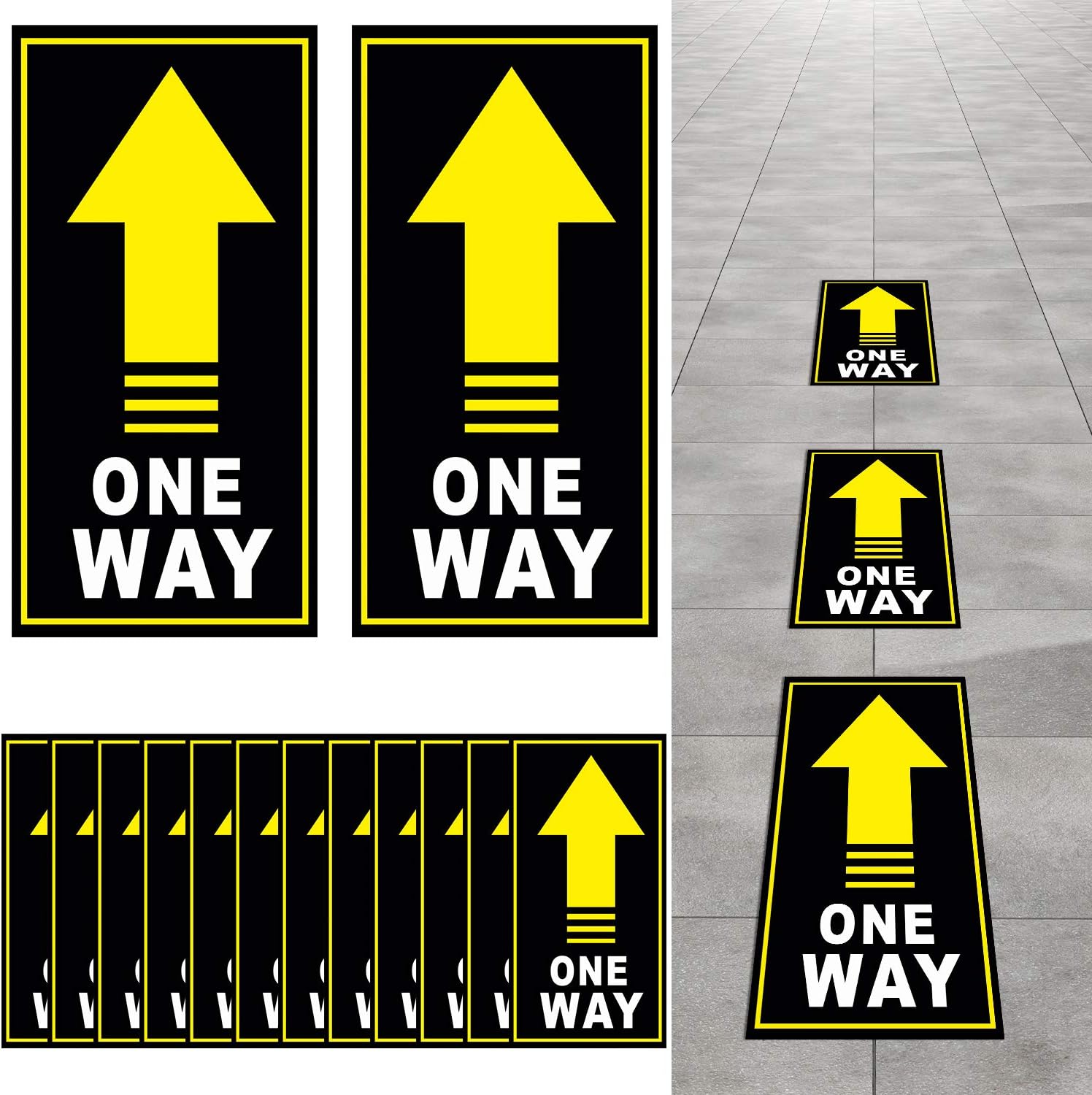 25 Pieces One Way Floor Decal Sign Directional Arrows Stickers Social ...