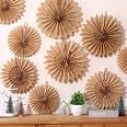 Amazon.com: Resholder 9 Pcs Large Paper Fans Decorations Neutral Paper ...