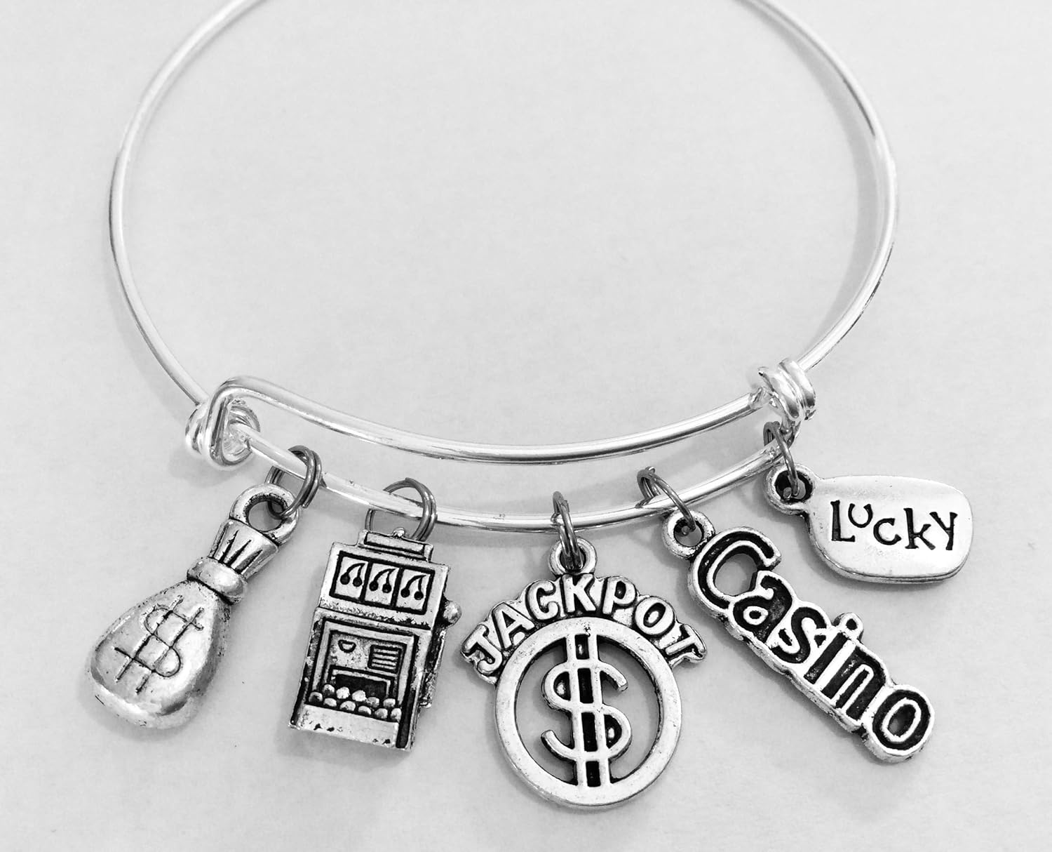 Amazon.com: Jackpot Casino Slot Machine Adjustable Charm Bracelet ...