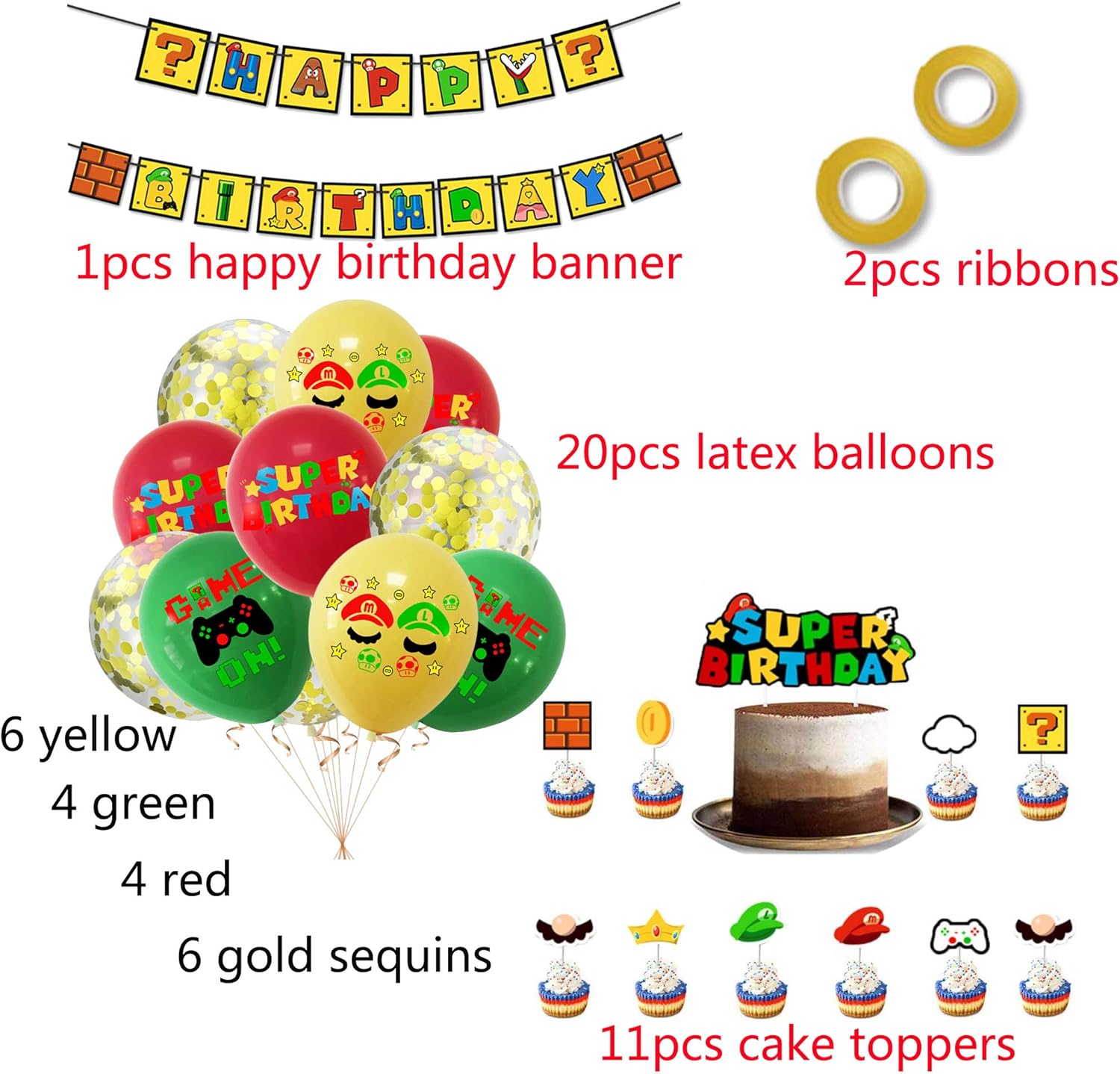 rosepartyh Super Mario Party Supplies Super Mario Party Favors Mario ...
