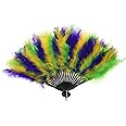 Amazon.com: Beistle Mardi Gras Feather Fan, 12-Inch by 20-Inch : Home ...