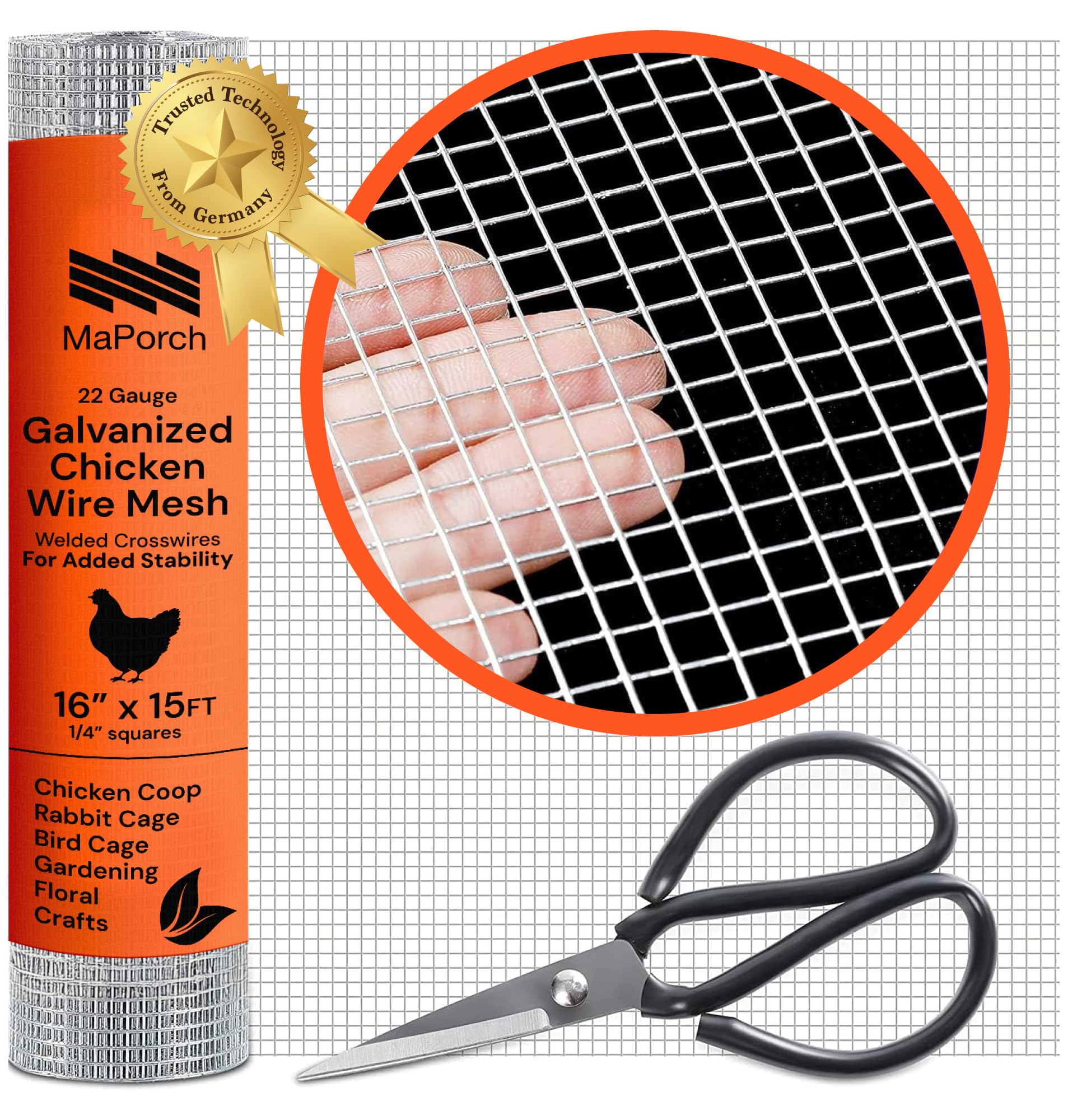 MaPorch Hardware Cloth - Galvanized Wire Mesh Roll for Vent, Rabbit ...