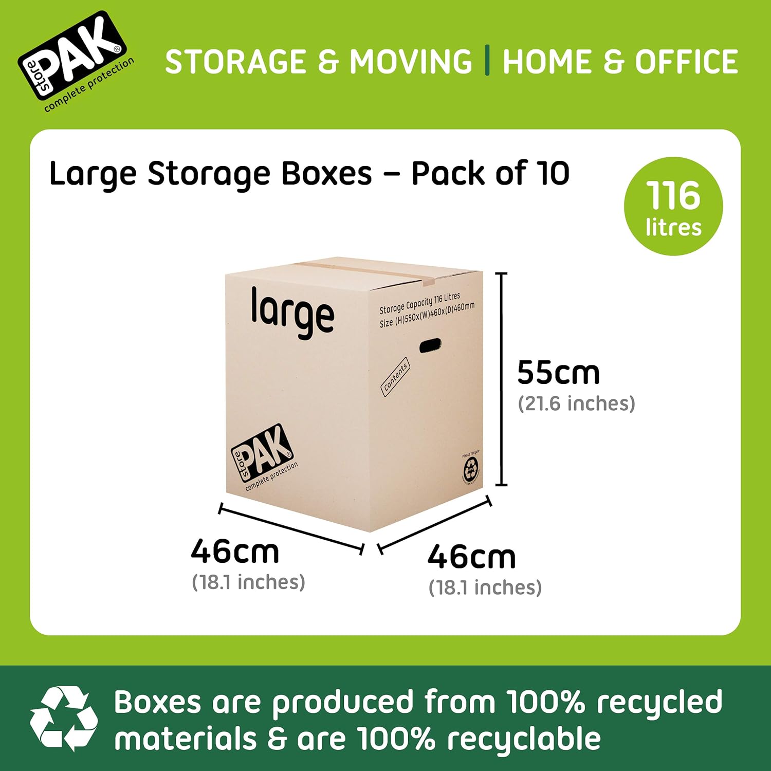 StorePAK Large Storage Boxes – Archive Cardboard Boxes with Handles ...