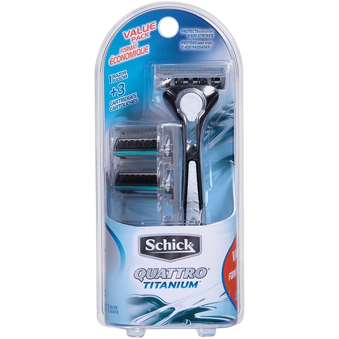 Schick Quattro Titanium Razor for Men Value Pack by Schick: Amazon.co ...