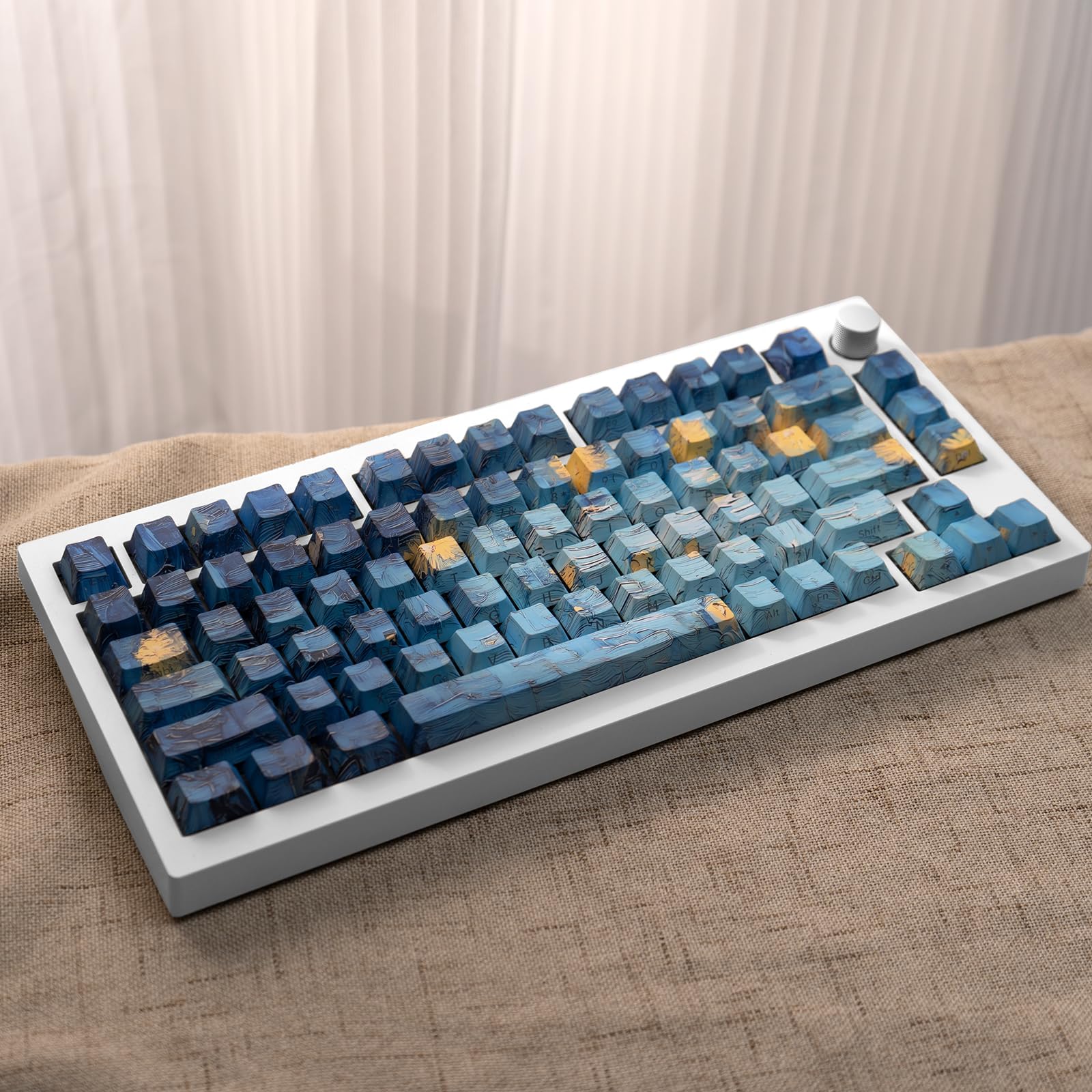 Mua GEKUCAP Custom Keycaps Side Printed Gradient Blue PBT 130 Keys ...