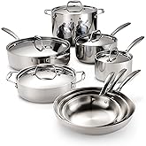 Amazon.com: Tramontina Tempo Tri-Ply Base Stainless Steel 14-Piece Cookware Set with Glass Lids ...