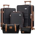 SHOWKOO Luggage Sets 3 Piece Hardside Expandable Suitcase with Double ...