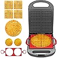 Amazon.com: Baker's Friend Multi Shapes Waffle Iron Combo - Mini ...
