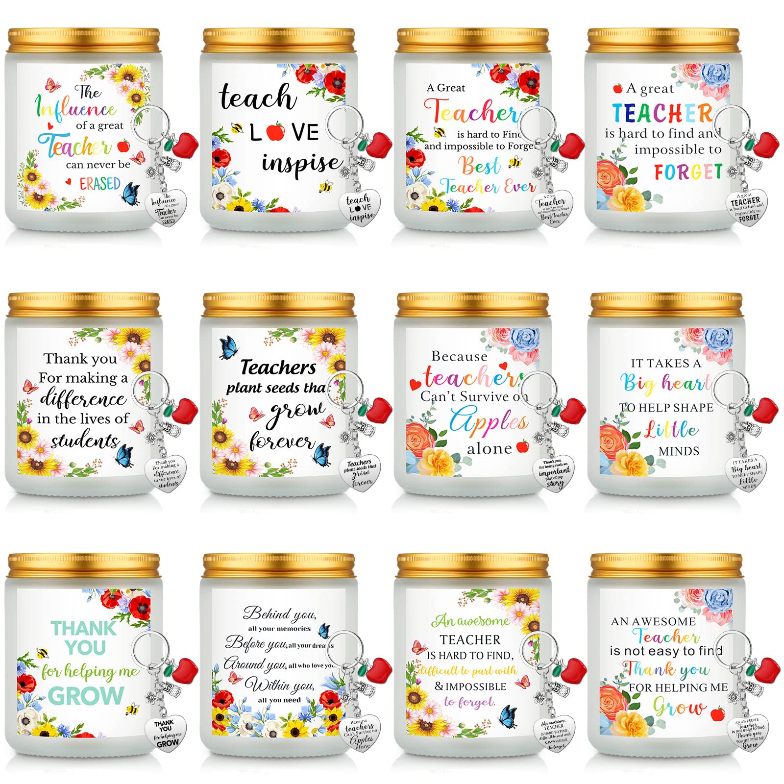 24 Pcs Teacher Appreciation Gift Set Include 12 Teacher Appreciation ...