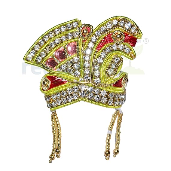 Buy Heavy Zardoshi Work Krishna Mukut - Lord Krishna, Ladu Gopal Ji ...