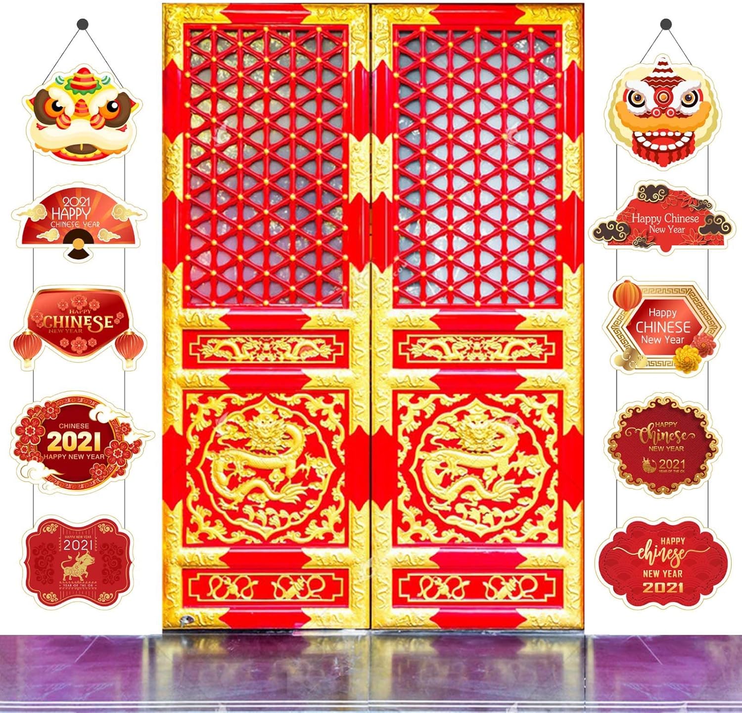 LORELO 2 Pieces Chineses New Year Hanging Decorations, Chinese New Year ...