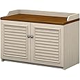 Amazon.com: Bush Furniture Fairview Shoe Storage Bench in Antique White ...