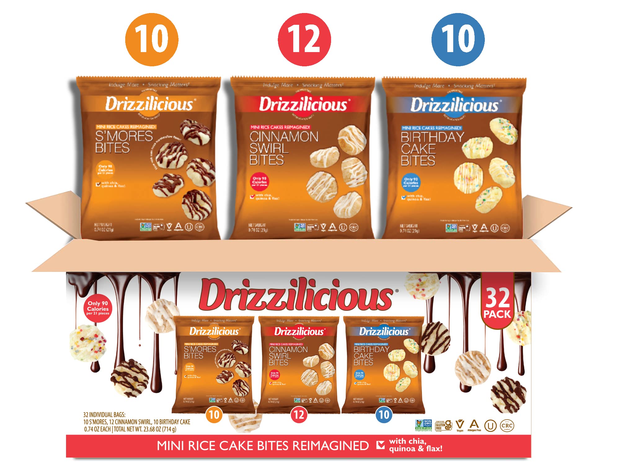 Mua Drizzilicious Mini Rice Cakes Variety Pack - Rice Crisps, Healthy ...