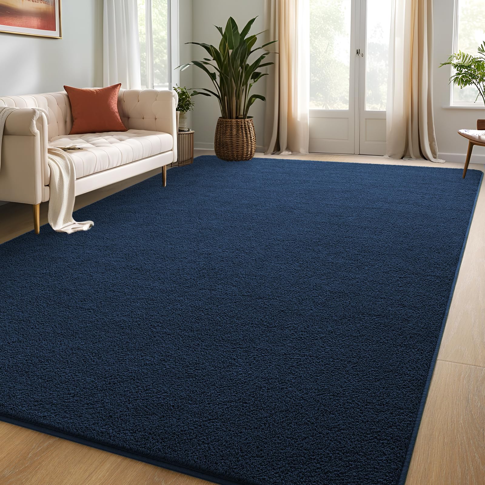 DweIke Large Navy Blue Modern Area Rugs for Bedroom Living Room, 5x7 ft ...