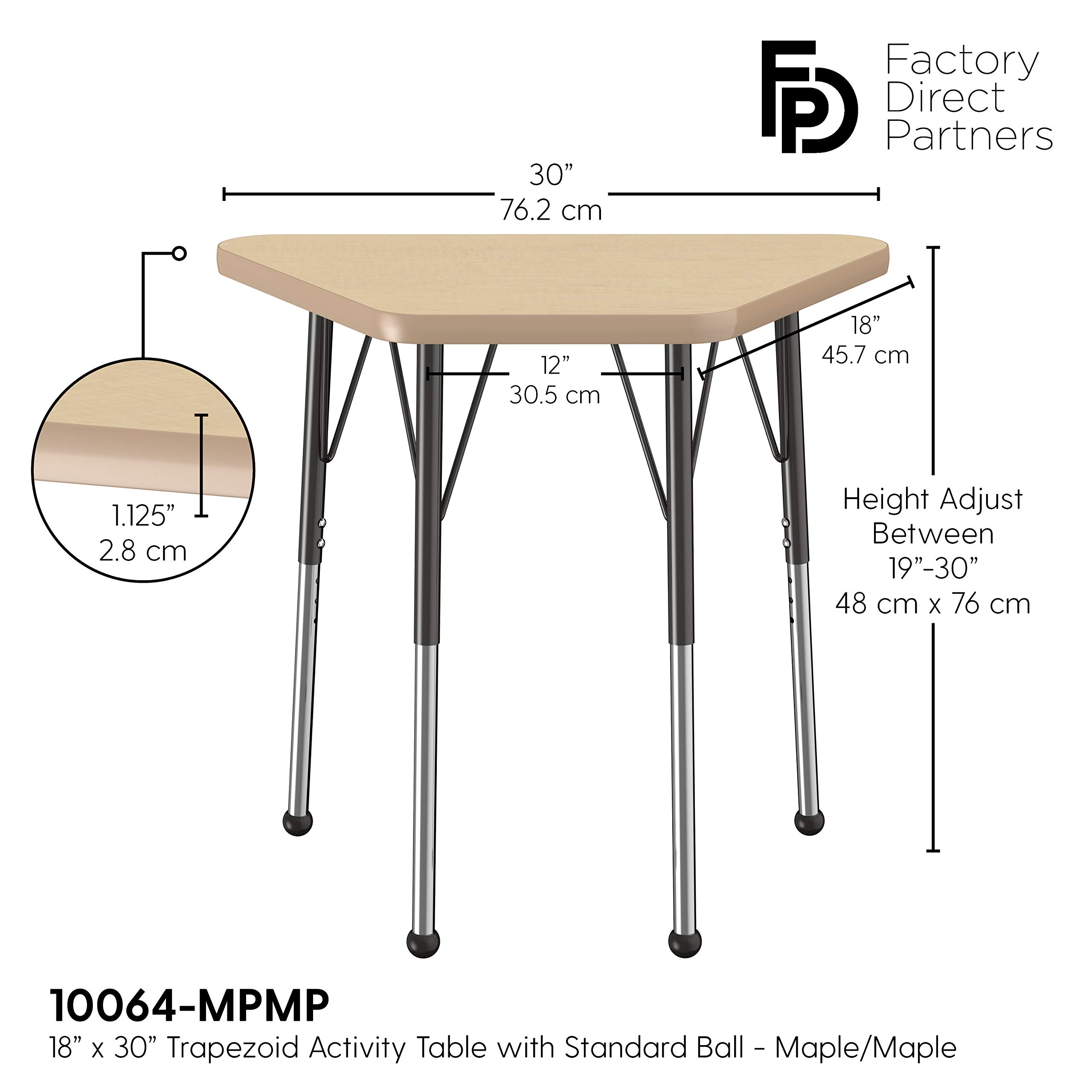 FDP Trapezoid Activity School And Office Table (18 X 30 Inch), Standard ...