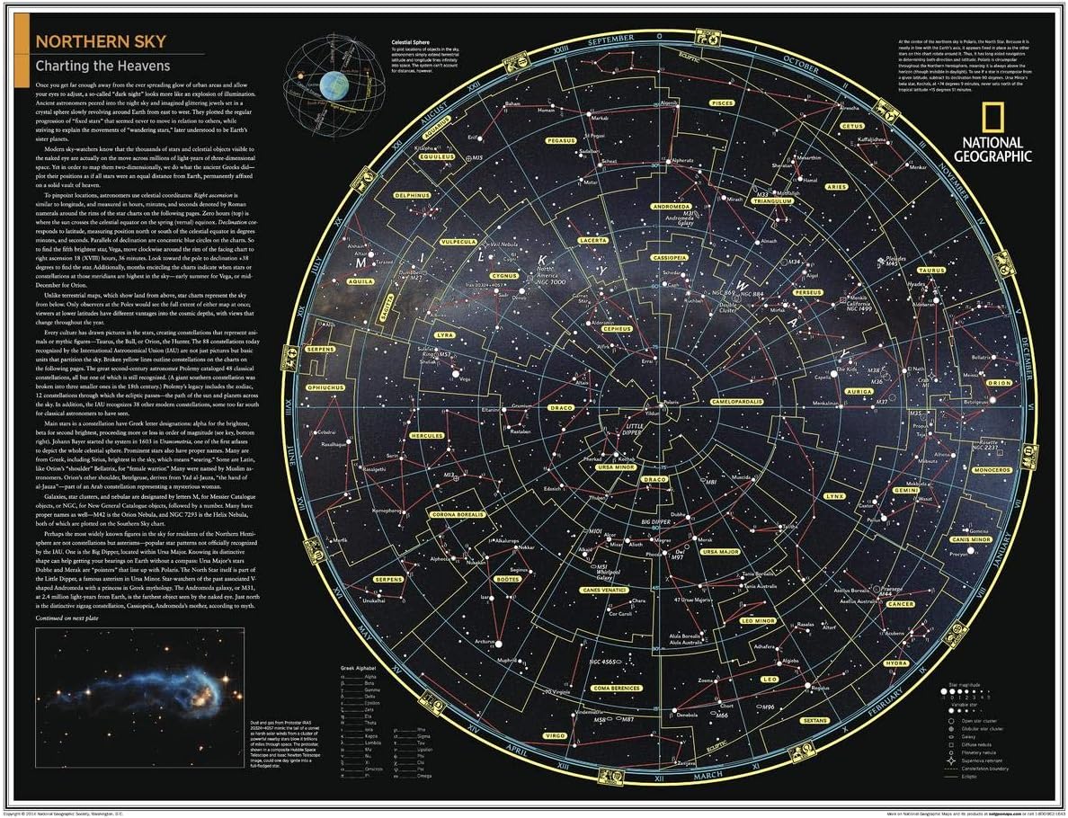 National Geographic: Northern Sky: Charting the Heavens - Poster - 28 x ...