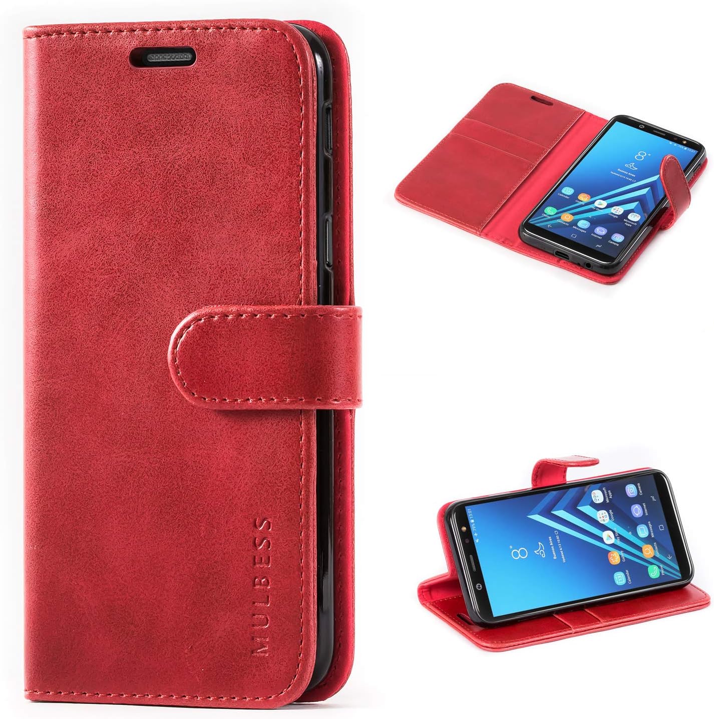 Mulbess Samsung Galaxy A6 Case Wallet, Leather Flip Phone Case for ...