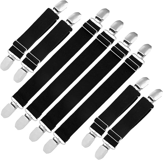8 Pieces Elastic Adjustable Boot Straps Clips Pant Stirrups Elastic Leg ...