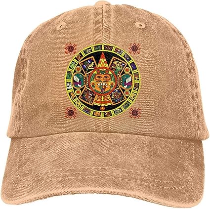 Aztec Calendar Archeology 7 Unisex Cotton Hat Vintage Adjustable ...