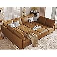 Amazon.com: EASE MOOSE Oversized Modular Sectional Sleeper with Storage, Faux Leather sectional ...