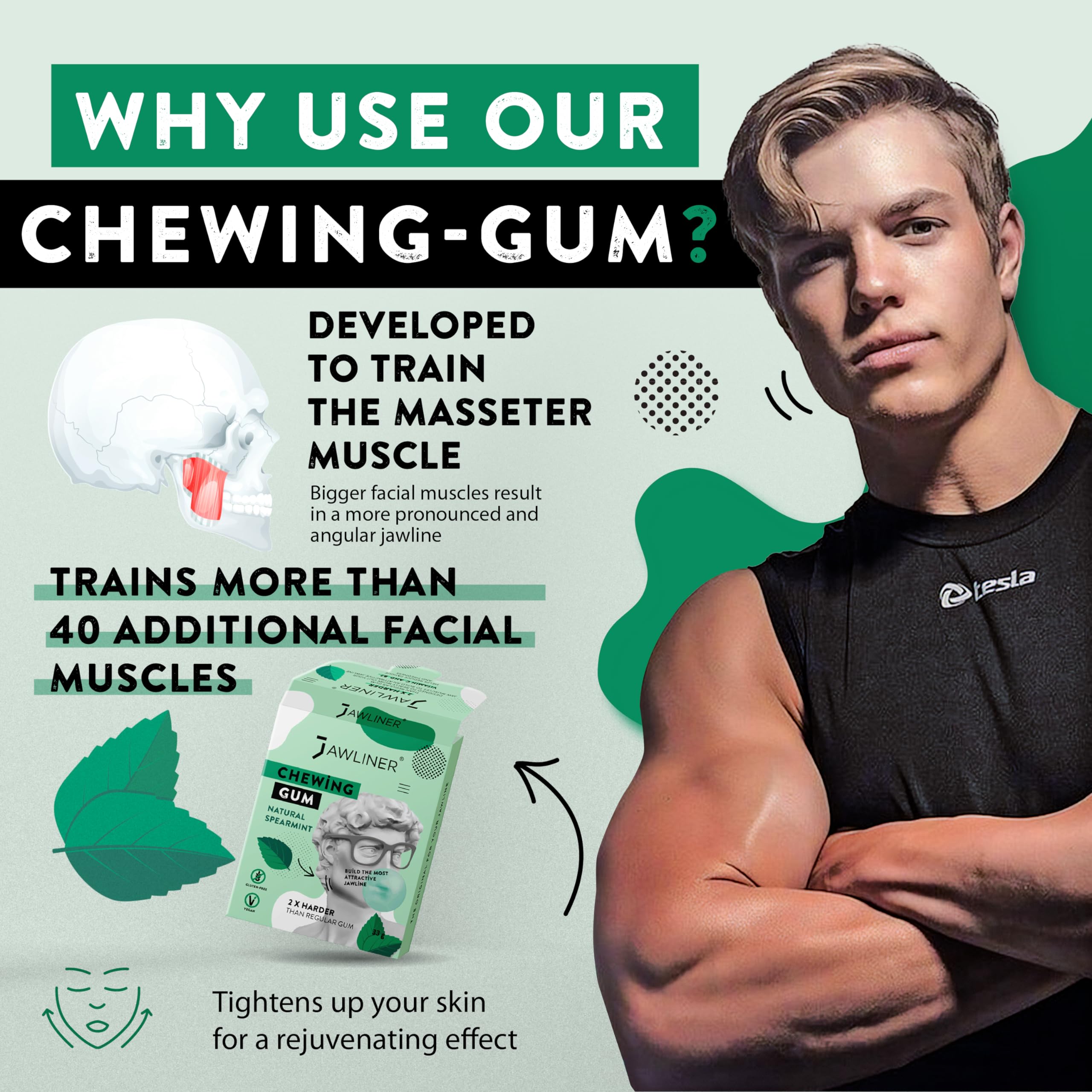 Mua Hard chewing Gum, Jawline gum - Sugar Free Mint Gum - Jaw Exerciser ...