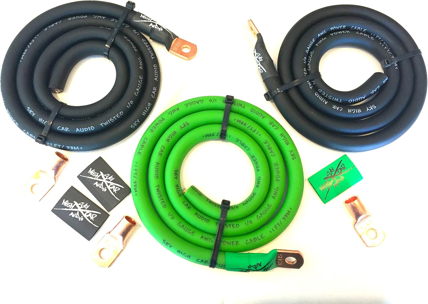Sky High Oversized 1 0 Gauge OFC AWG Big 3 Upgrade RED BLACK Electrical Sky High Oversized 1 0 Gauge OFC AWG Big 3 Upgrade RED BLACK Electrical