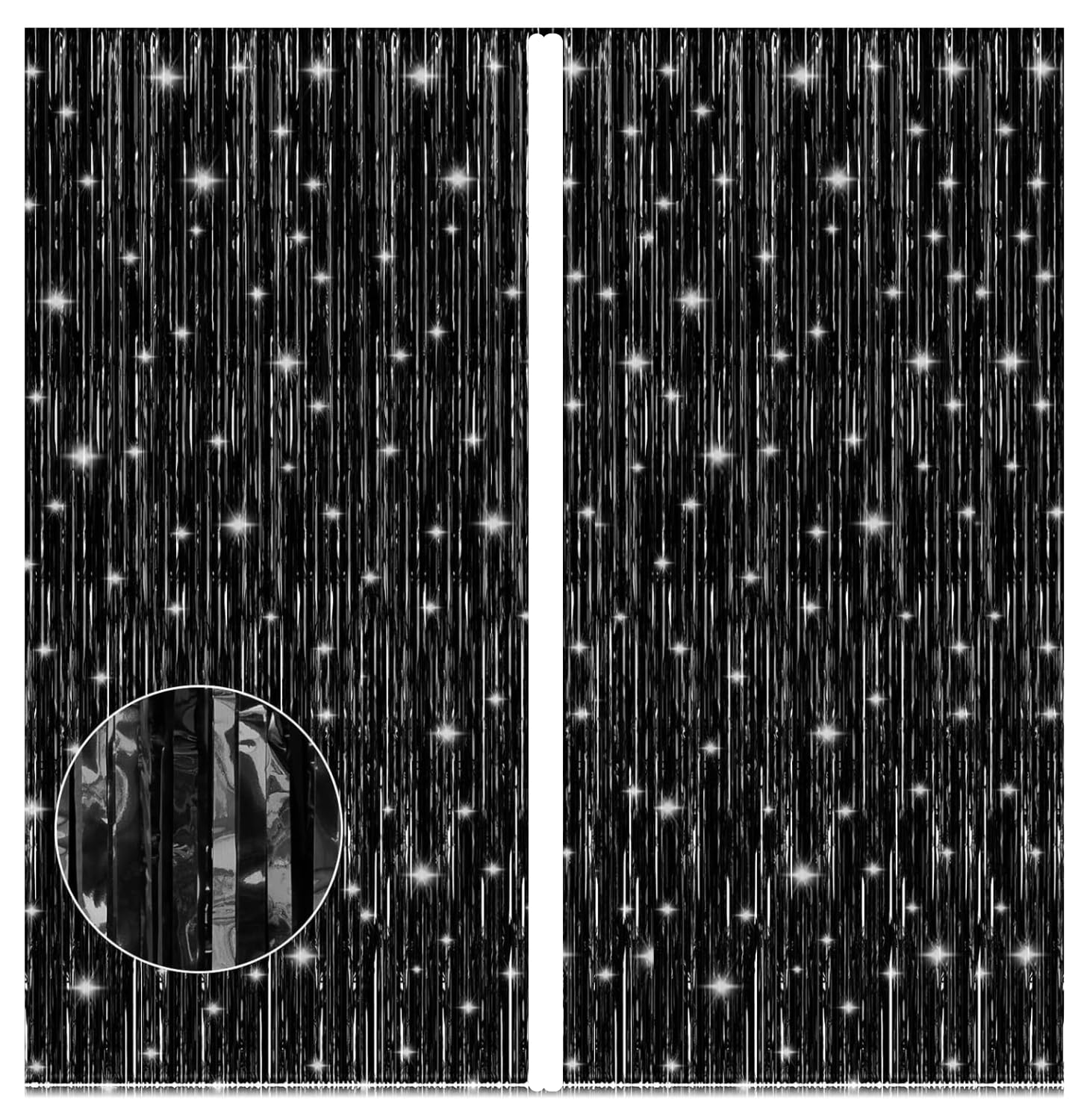 XtraLarge Black Streamers - 3.2 x 8 Feet, Pack of 2 | Black Backdrop ...