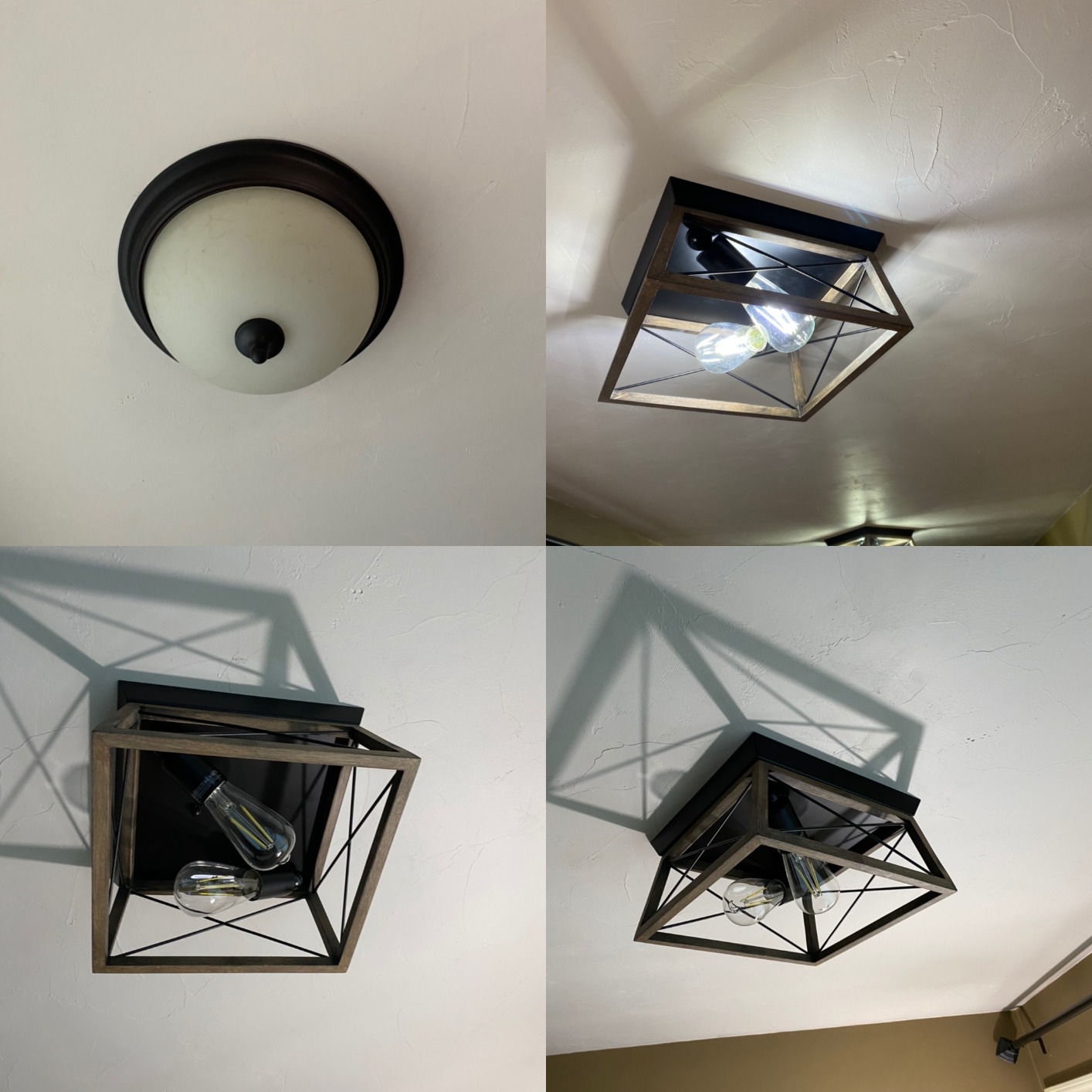 $14/mo - Finance VILUXY Retro Industrial Rectangle Flush Mount Ceiling ...