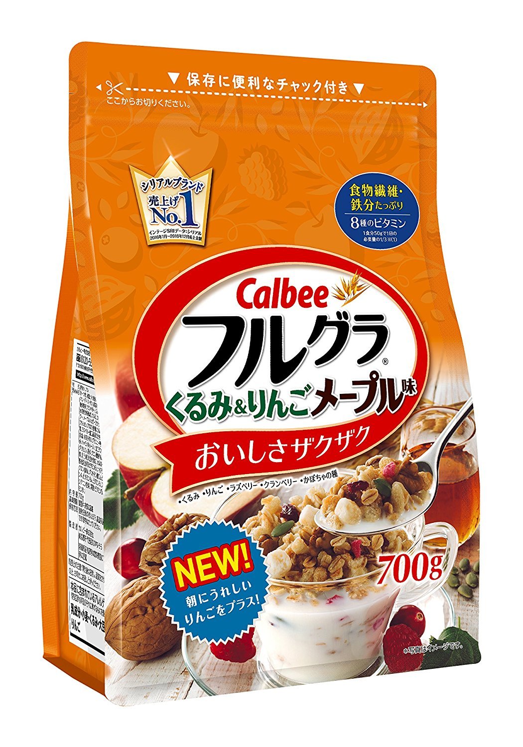 Calbee Fruits Granola Walnut & Apples Maple 700g Cereal Japan: Amazon ...