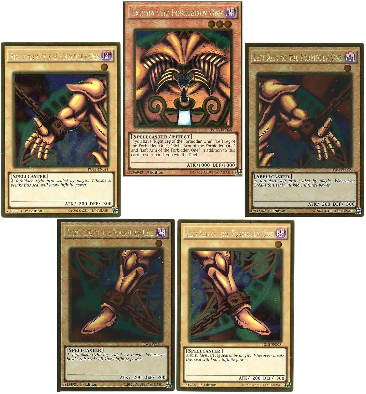 Amazon.com: YU-GI-OH Exodia the Forbidden One Full EXODIA Set PGL2 MINT Yugioh /item# G4W8B ...