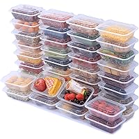 Amazon.com: NutriBox [40 Value Pack] single one compartment 24 OZ Meal Prep Plastic Food Storage ...