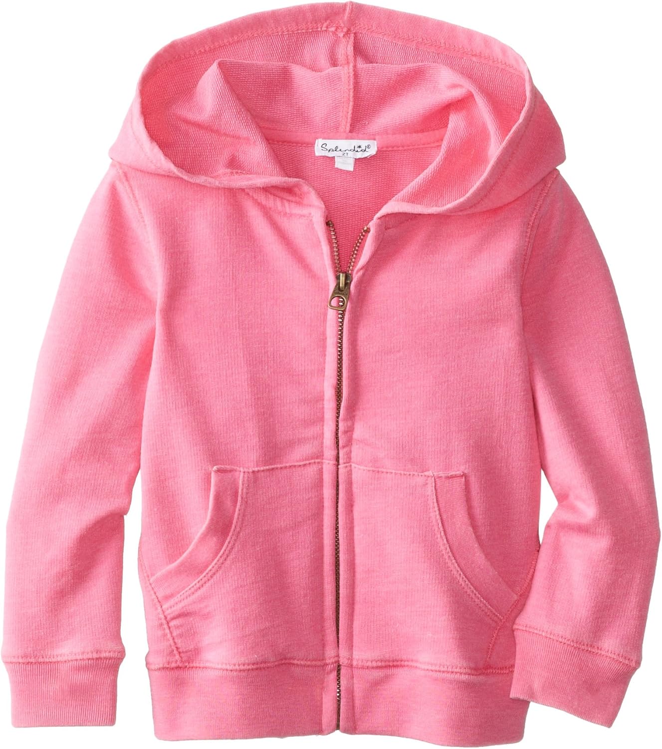 Buy Splendid Little Girls' Burnout Zip Up Hoodie, Hot Pink, 5-6 at ...