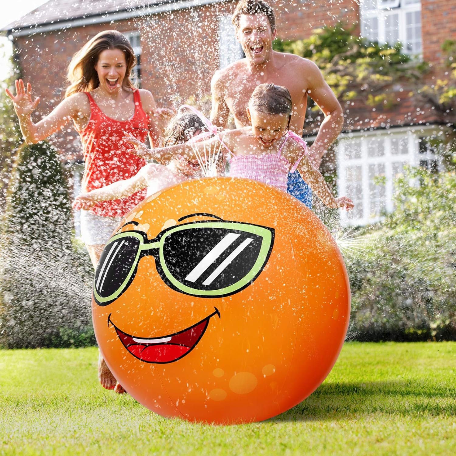 Toyvian Inflatable Sprinkler Toy, Beach Ball Sprinkler for Kids, Giant ...
