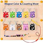 Amazon.com: MTYOKILN Magnetic Color & Number Maze - Montessori Wooden ...